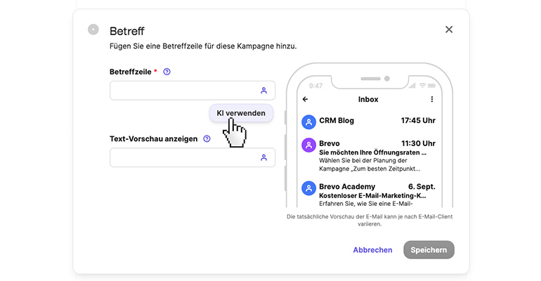 Brevo: AI Assistant erstellt Betreffzeilen - CRM Blog